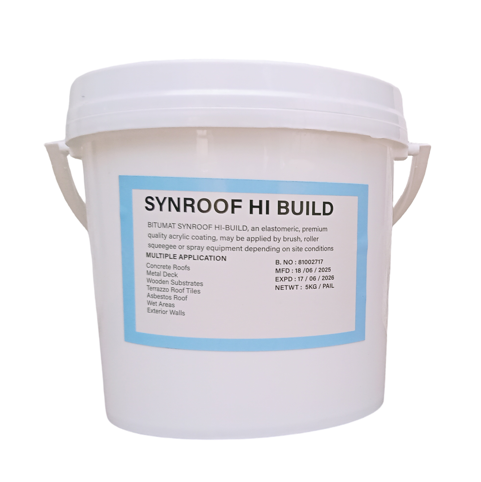 SYNROOF HB (HI-BUILD) WATERPROOF ACRYLIC COATING/PAINT | 1 kg - 20 kg ...