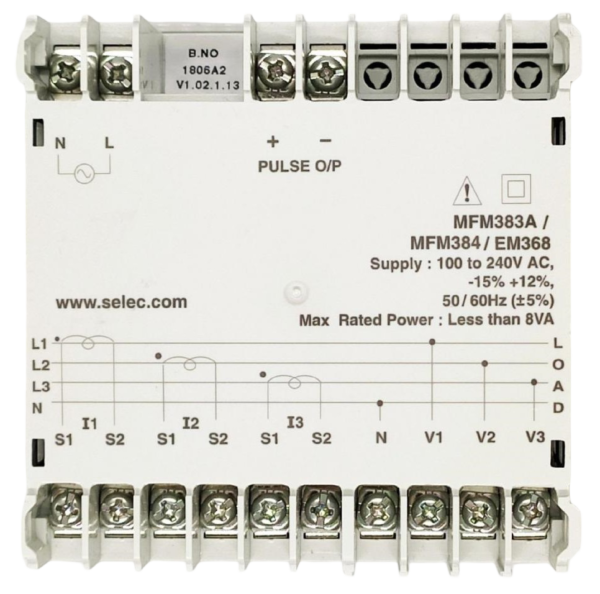 SELEC MFM383A PANEL MOUNT STATIC MULTI-FUNCTION V+A+kWh AND POWER ...